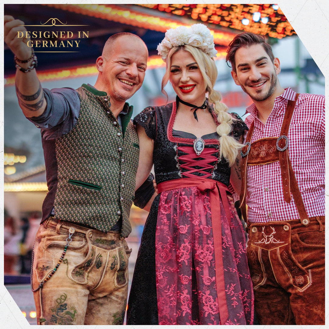 Women's German Dirndl Dress Black Red – Bavaria Trachten